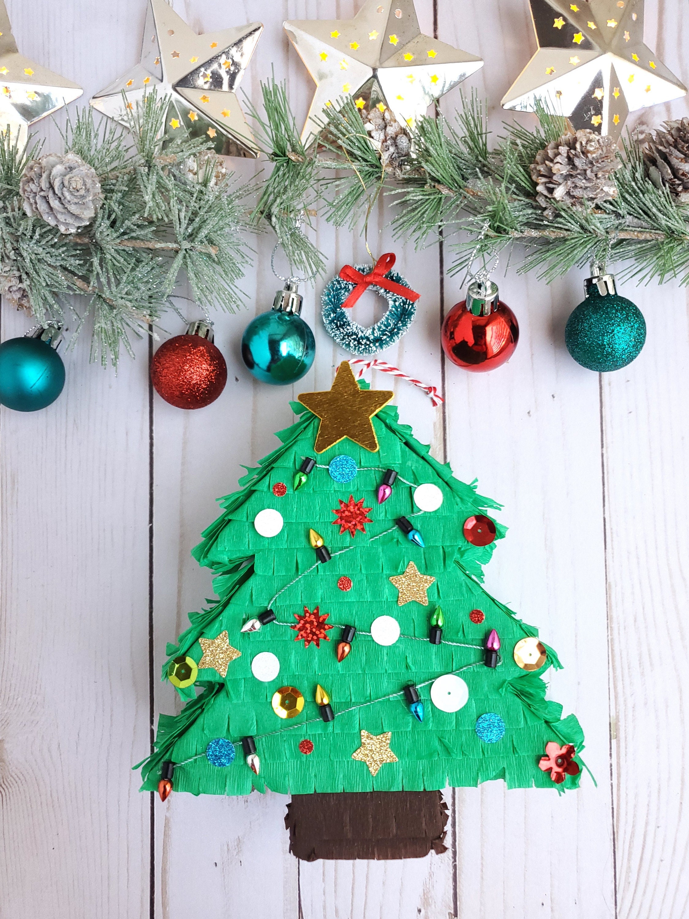 Christmas tree mini piñata Holiday piñata Pine tree pinata | Etsy