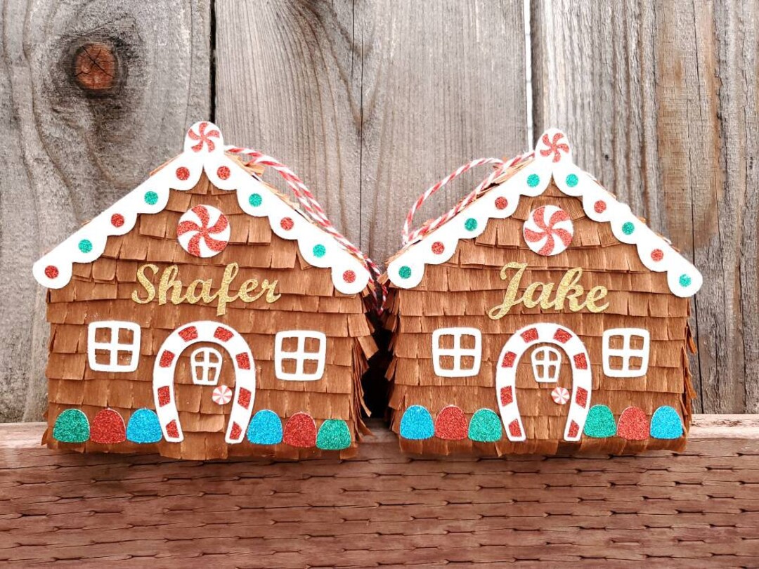 Gingerbread House Mini Piñata 4 Holiday Party Decoration Gingerbread ...