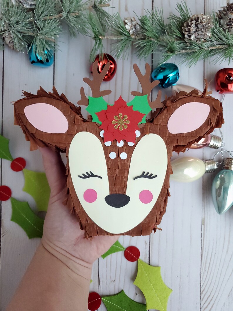 Reindeer mini piñata Christmas decoration Reindeer gift box | Etsy