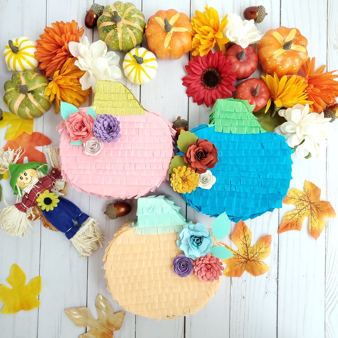 Pumpkin Mini Piñata Boho Pumpkin Autumn Party Fall Baby Shower Pumpkin ...