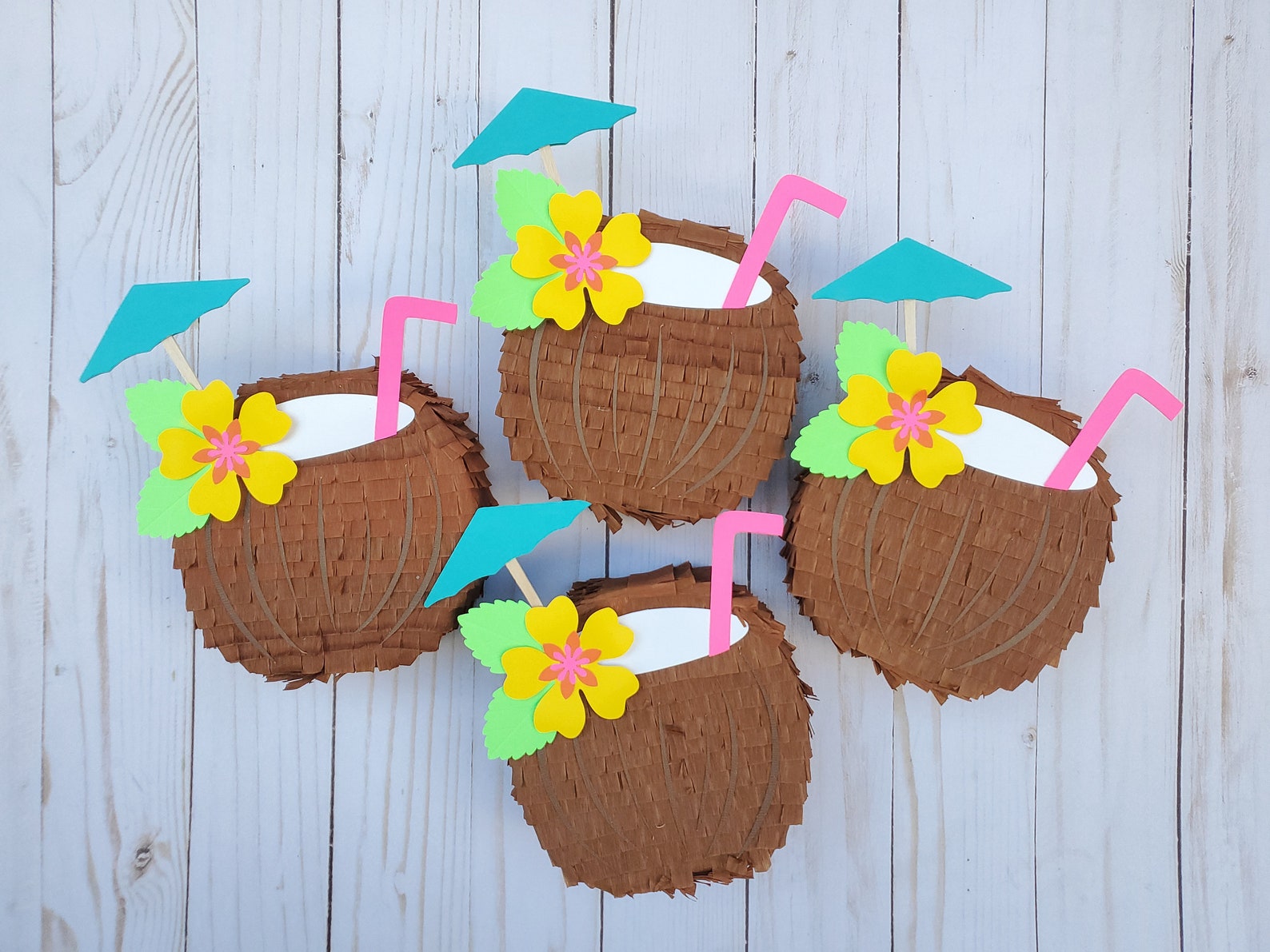 1x Mini Coconut Drink Piñata Tropical Party Beach Theme | Etsy