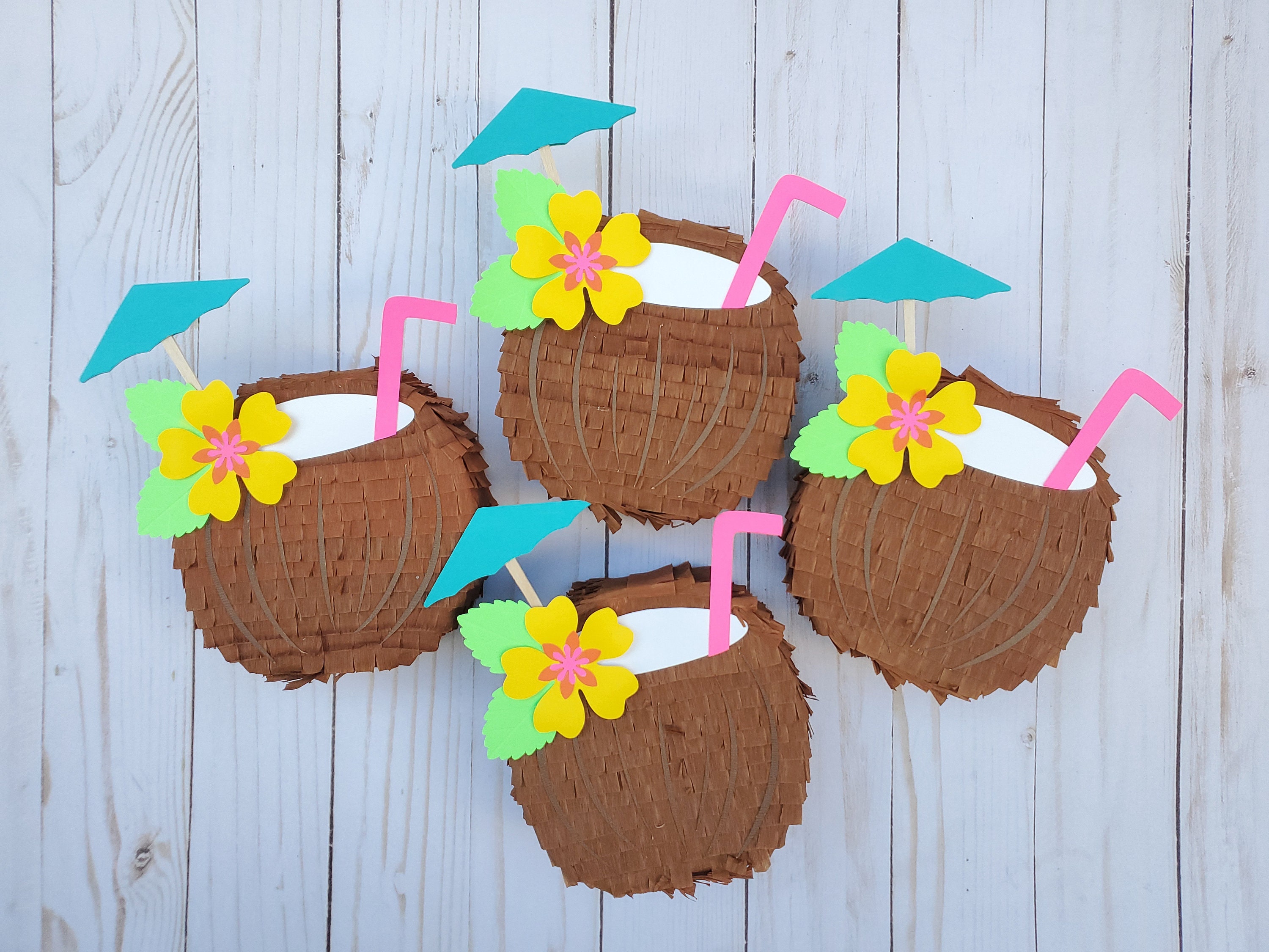 1x Mini Coconut Drink Piñata Tropical Party Beach Theme - Etsy