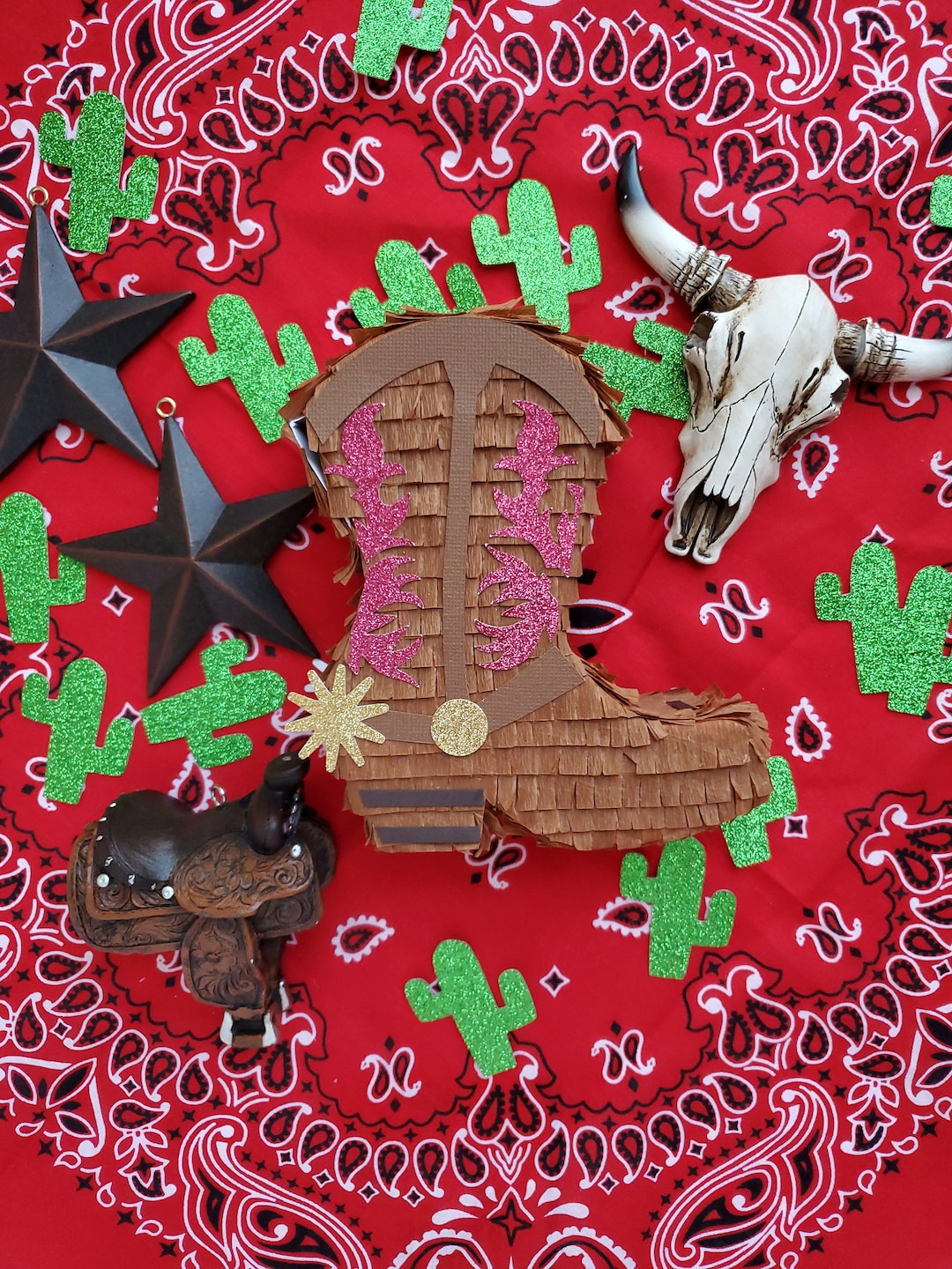 Mini Cowboy Boot Piñata 6"| Cowgirl Boot Piñata|western Birthday ...