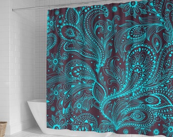 Teal Shower Curtain - Etsy