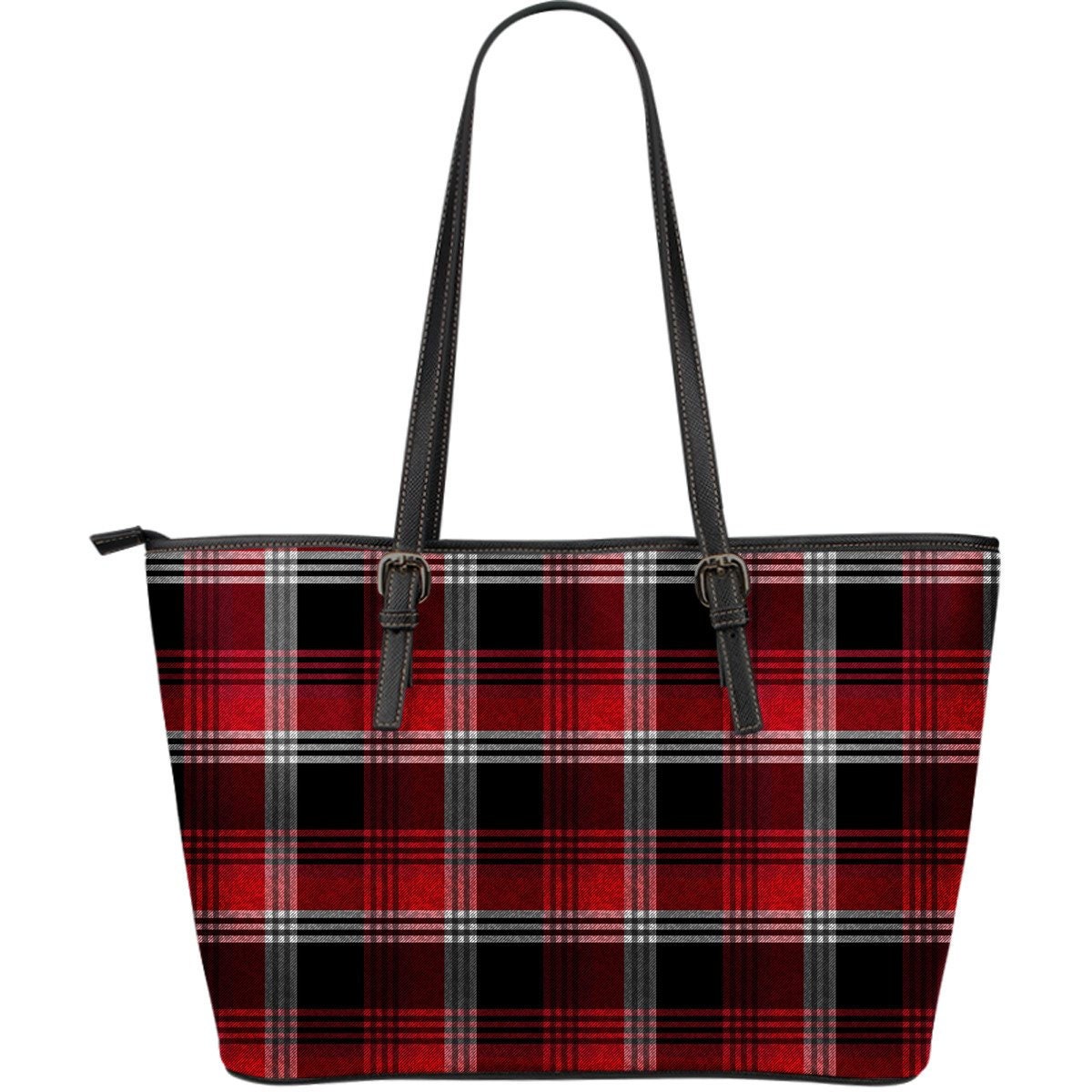 Red Plaid Tote Bag Vegan Leather Market Bag Shoulder Bag - Etsy