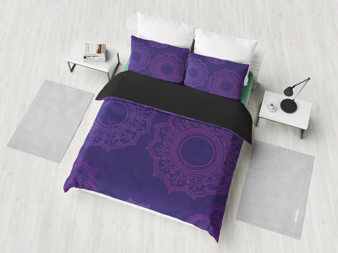 Purple Mandalas Bedding Set Duvet Cover 2 Pillow Cases - Etsy