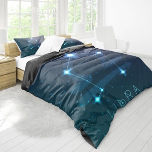 Libra Zodiac Sign Astrology Bedding Set Duvet Cover 2 Pillow - Etsy