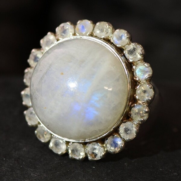 Large Moonstone Ring - Etsy