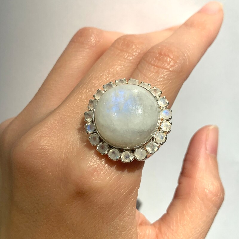 Large Moonstone Ring - Etsy