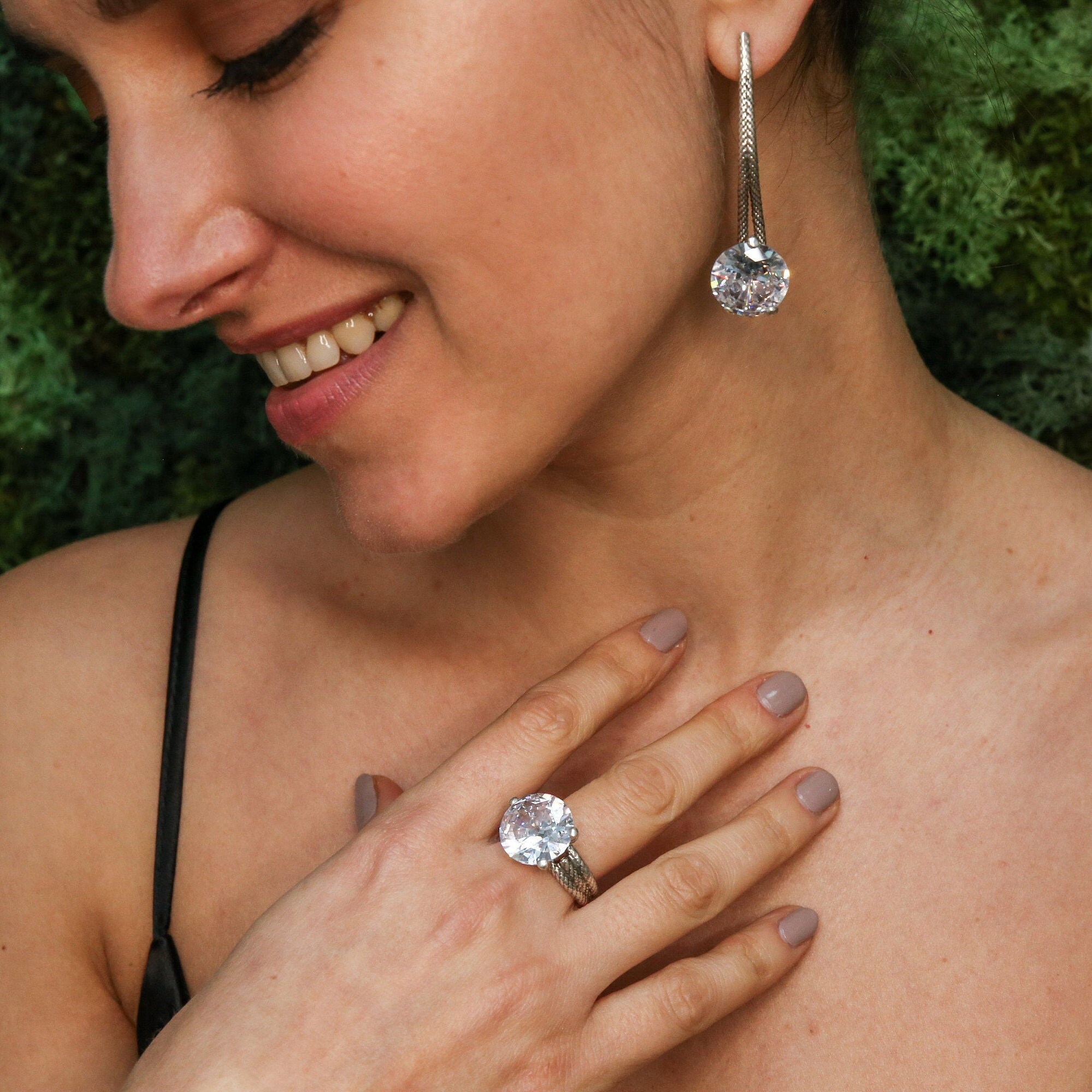 Large Diamond Ring Created CZ Diamond High Statement Ring | Etsy UK