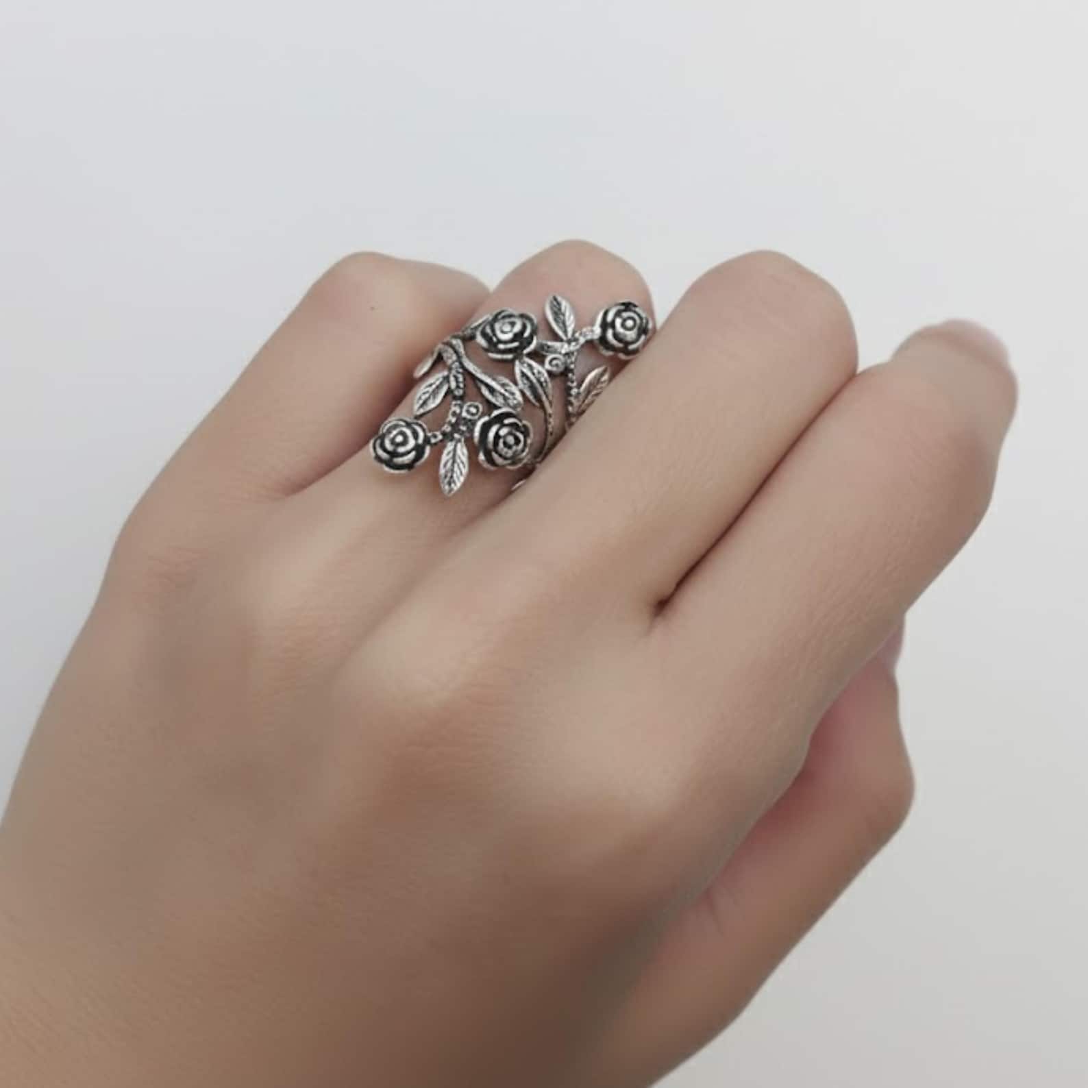 Statement Flower Ring, Floral Ring, Whimsical Flower Ring, Victorian ...