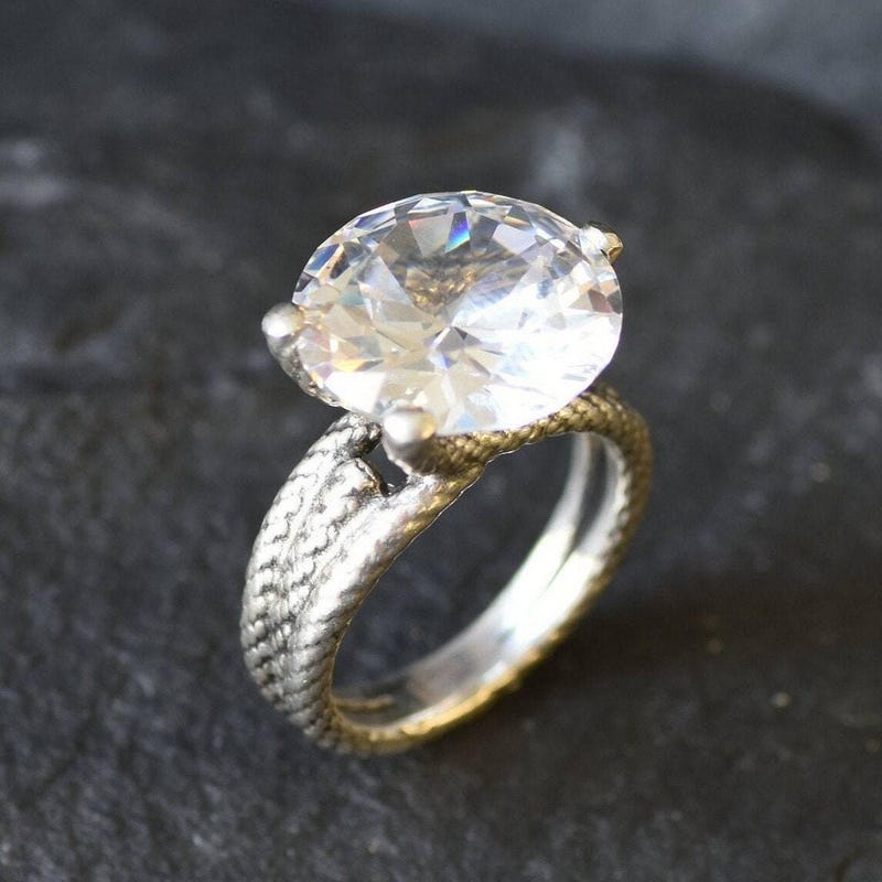 Large Diamond Ring - Etsy