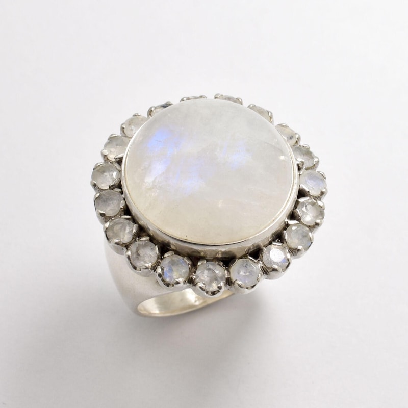Large Moonstone Ring - Etsy