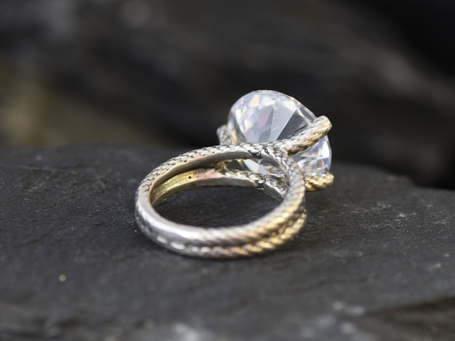 Large Diamond Ring Created CZ Diamond High Statement Ring | Etsy UK