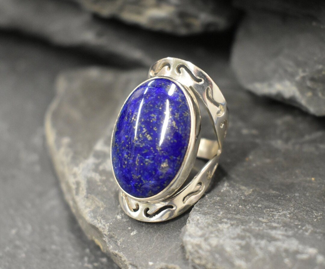Large Lapis Ring, Lapis Lazuli Ring, Natural Lapis Lazuli, December ...