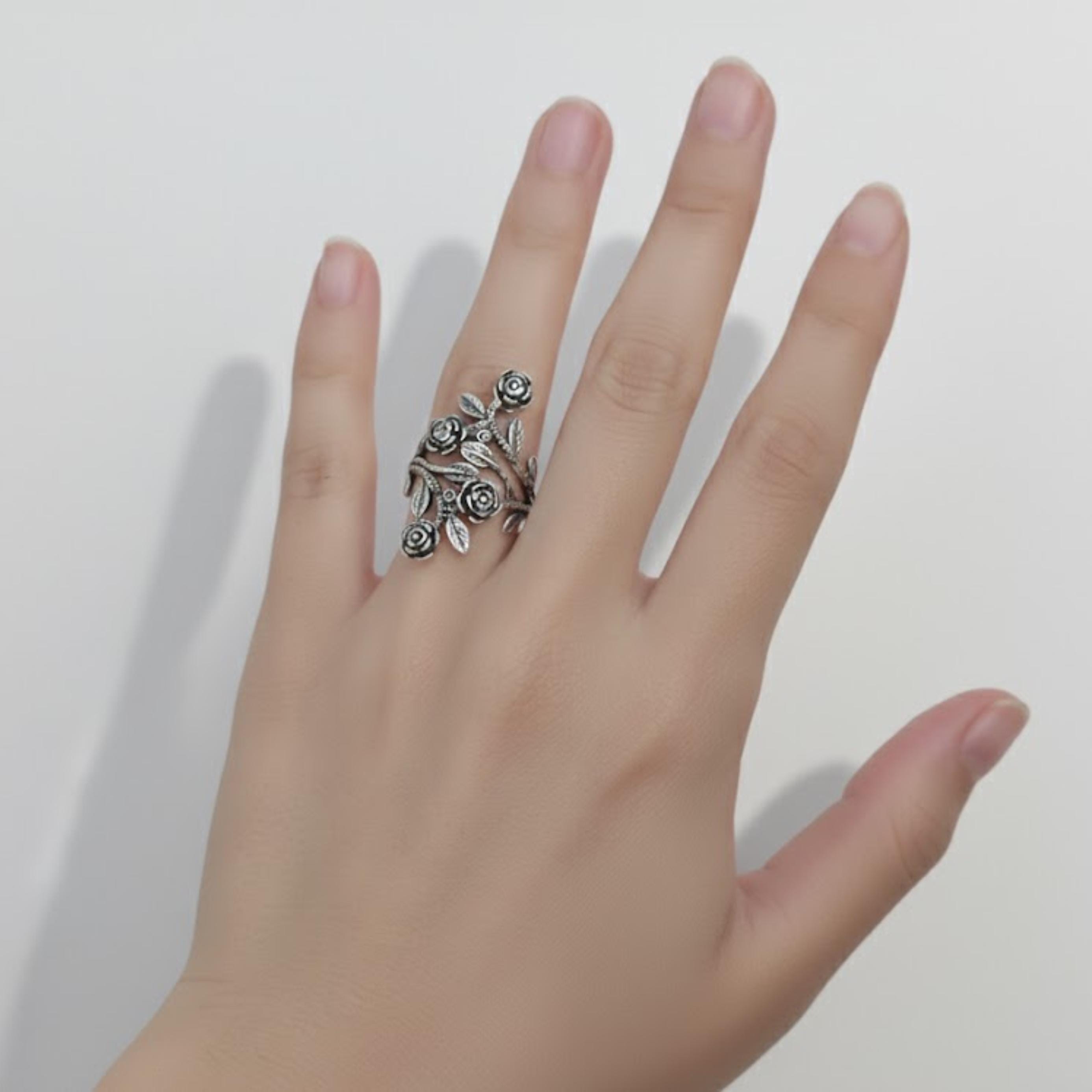 Statement Flower Ring, Floral Ring, Whimsical Flower Ring, Victorian ...