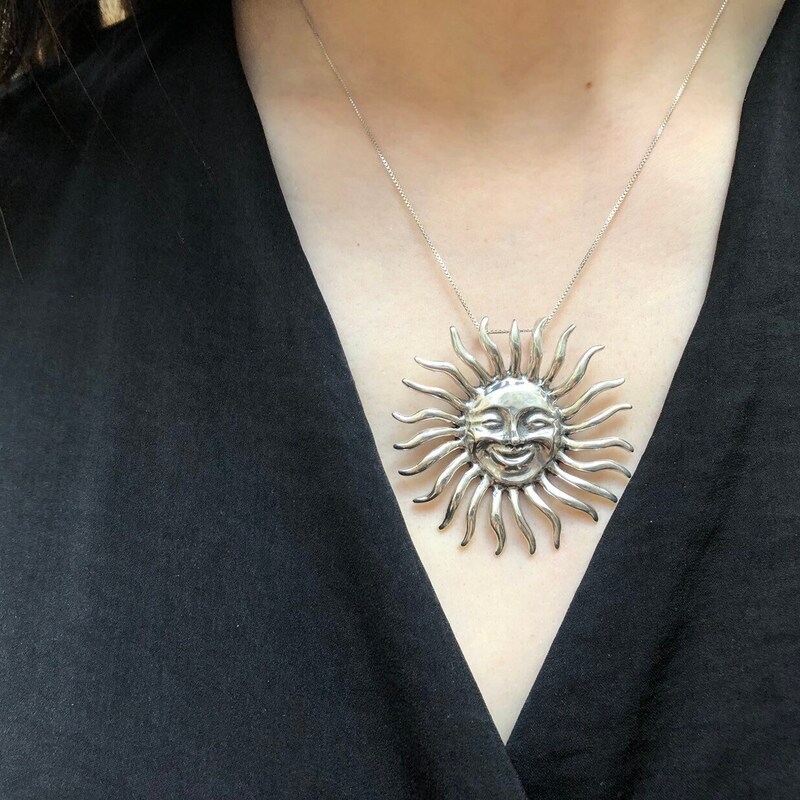 Large Silver Pendant - Etsy