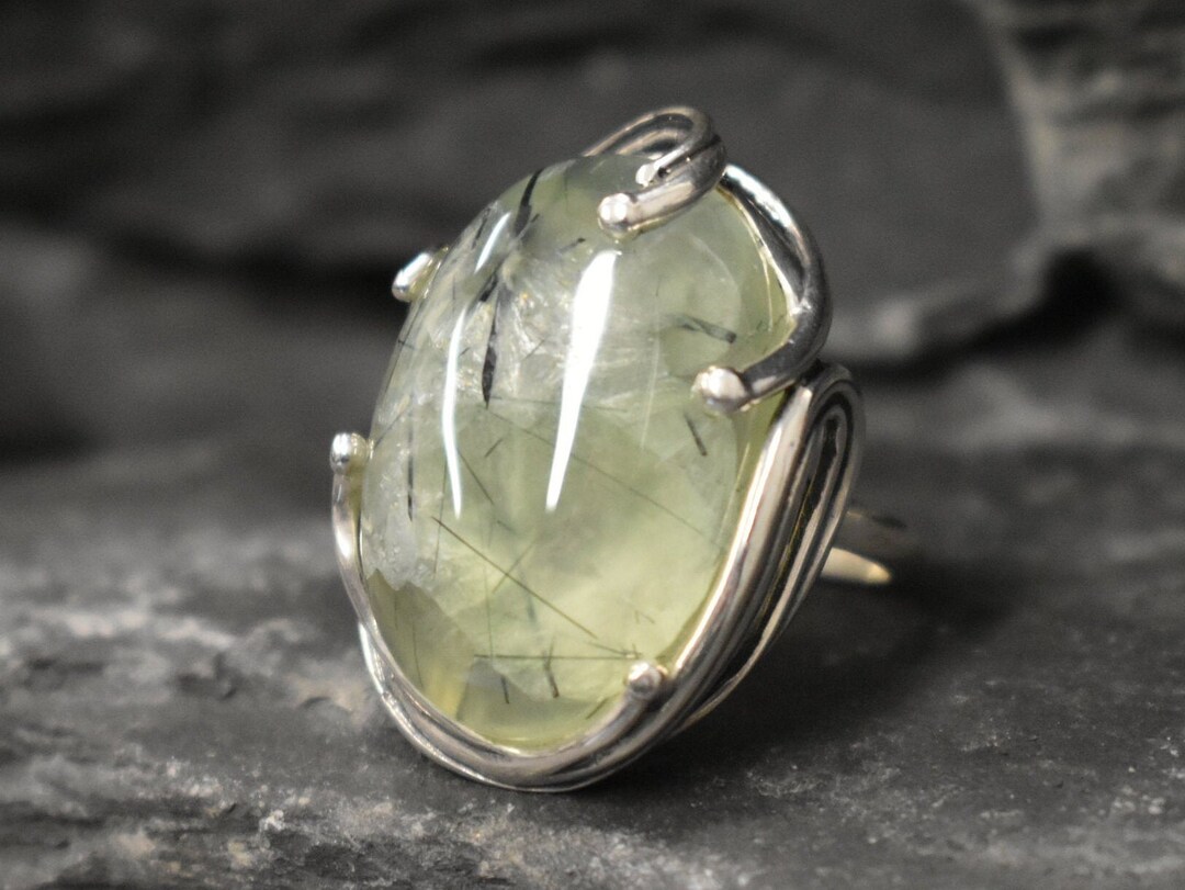 Unique Ring Prehnite Ring Natural Prehnite May Birthstone - Etsy UK