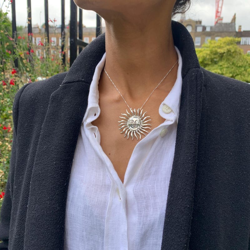 Large Silver Pendant - Etsy