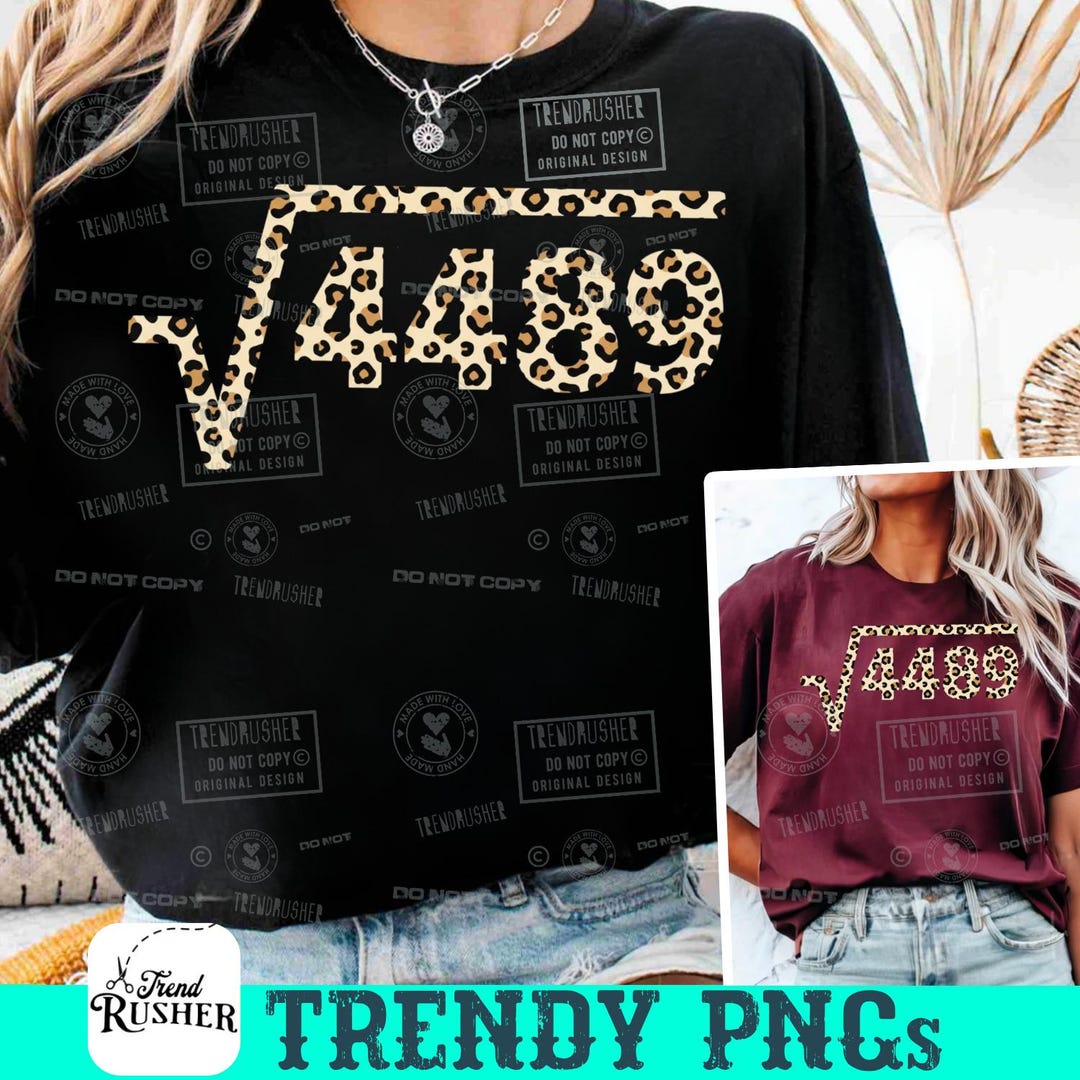 Square Root of 4489 PNG Digital, Leopard Print Math Design, Funny Math ...