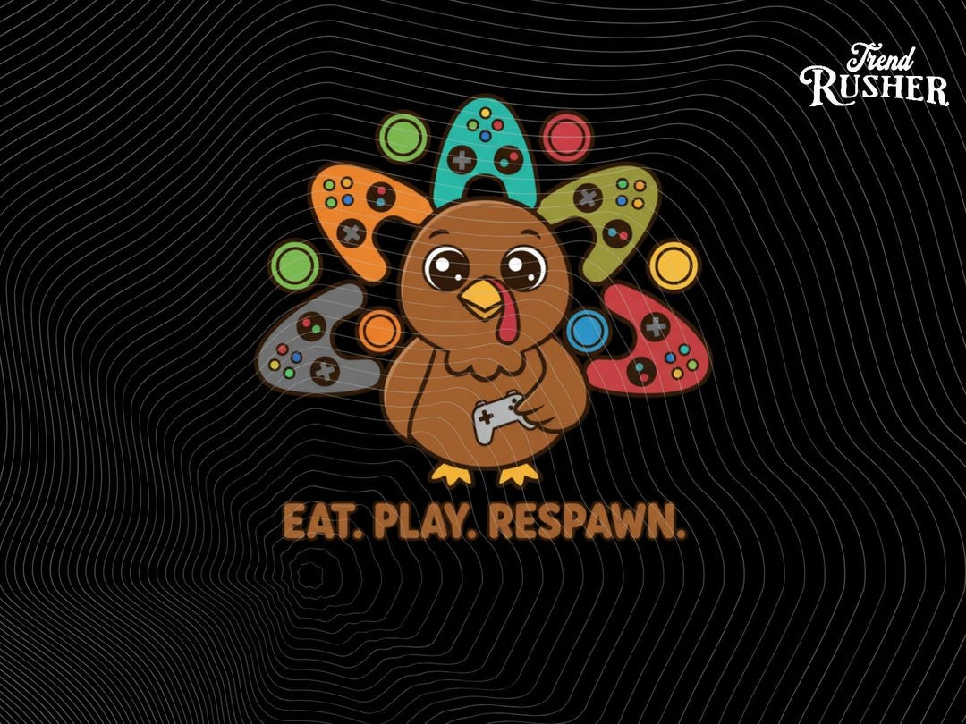 Gaming Turkey Png, Thanksgiving Gamer Png, Eat Play Respawn Png, Turkey ...