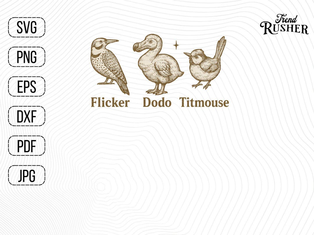 Flicker Dodo Titmouse SVG Funny Bird Clever Birdwatcher Humor Png ...