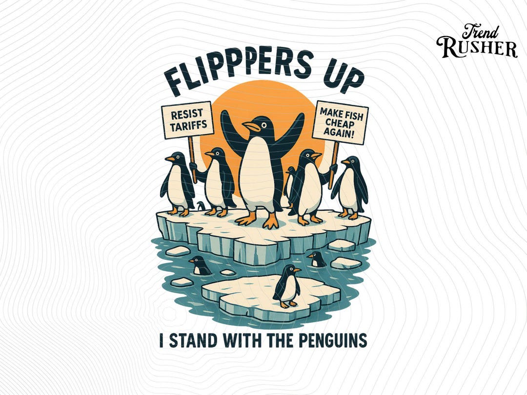 Funny Resist Penguins Protest Against Tariffs Png Penguin Civil Protest ...