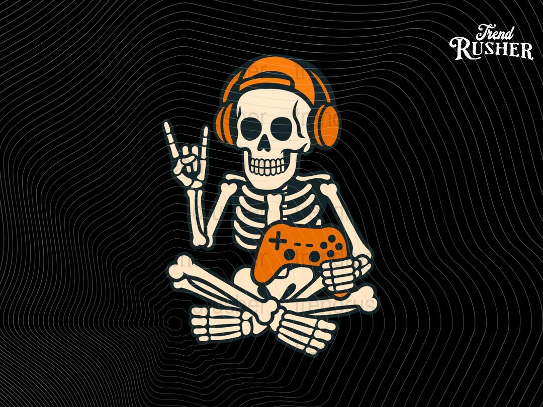 Halloween Skeleton Gamer PNG: Video Gaming Teenage Boy (digital ...