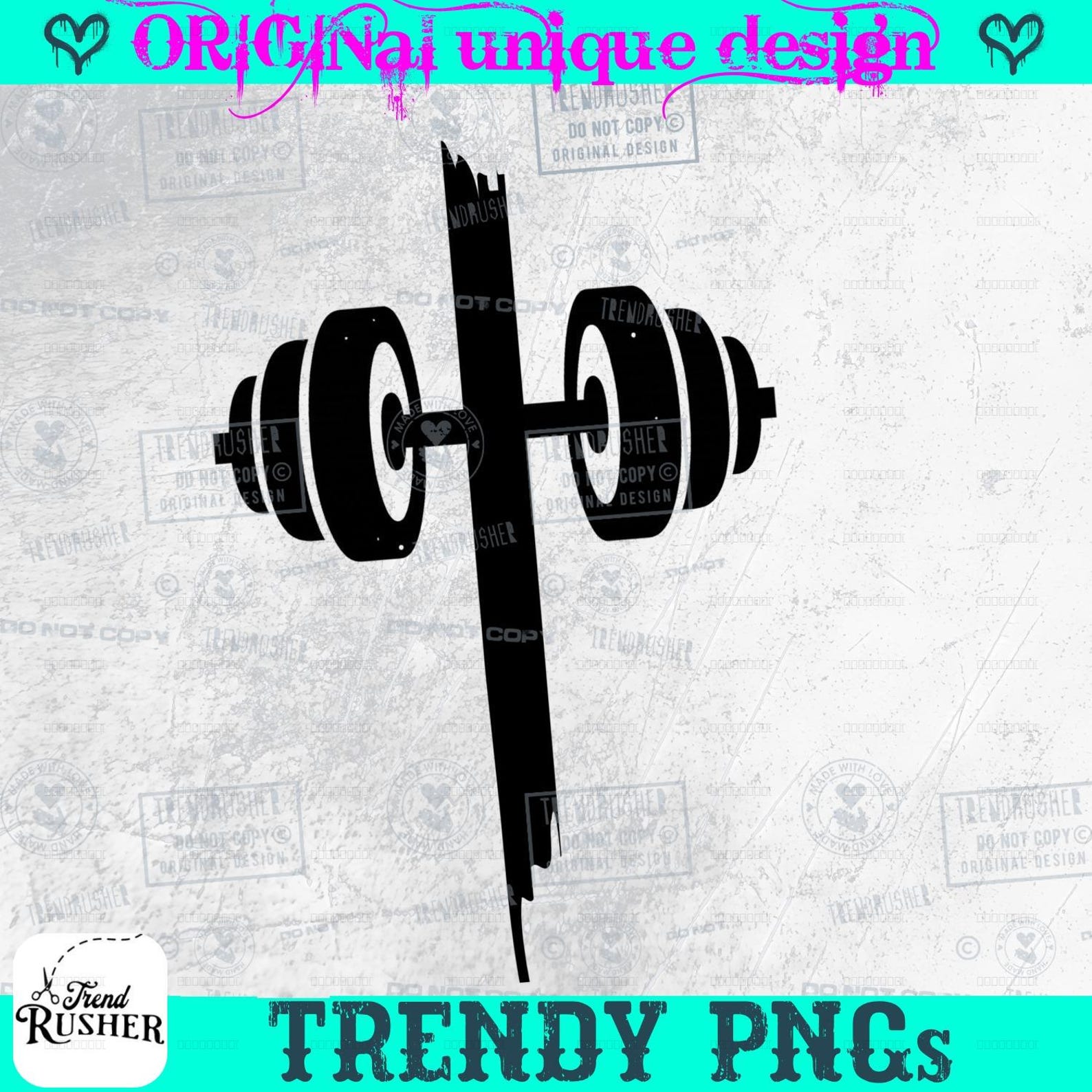 Dumbbell Cross Png Funny Christian Workout Gym Png Faith Fitness Humor ...