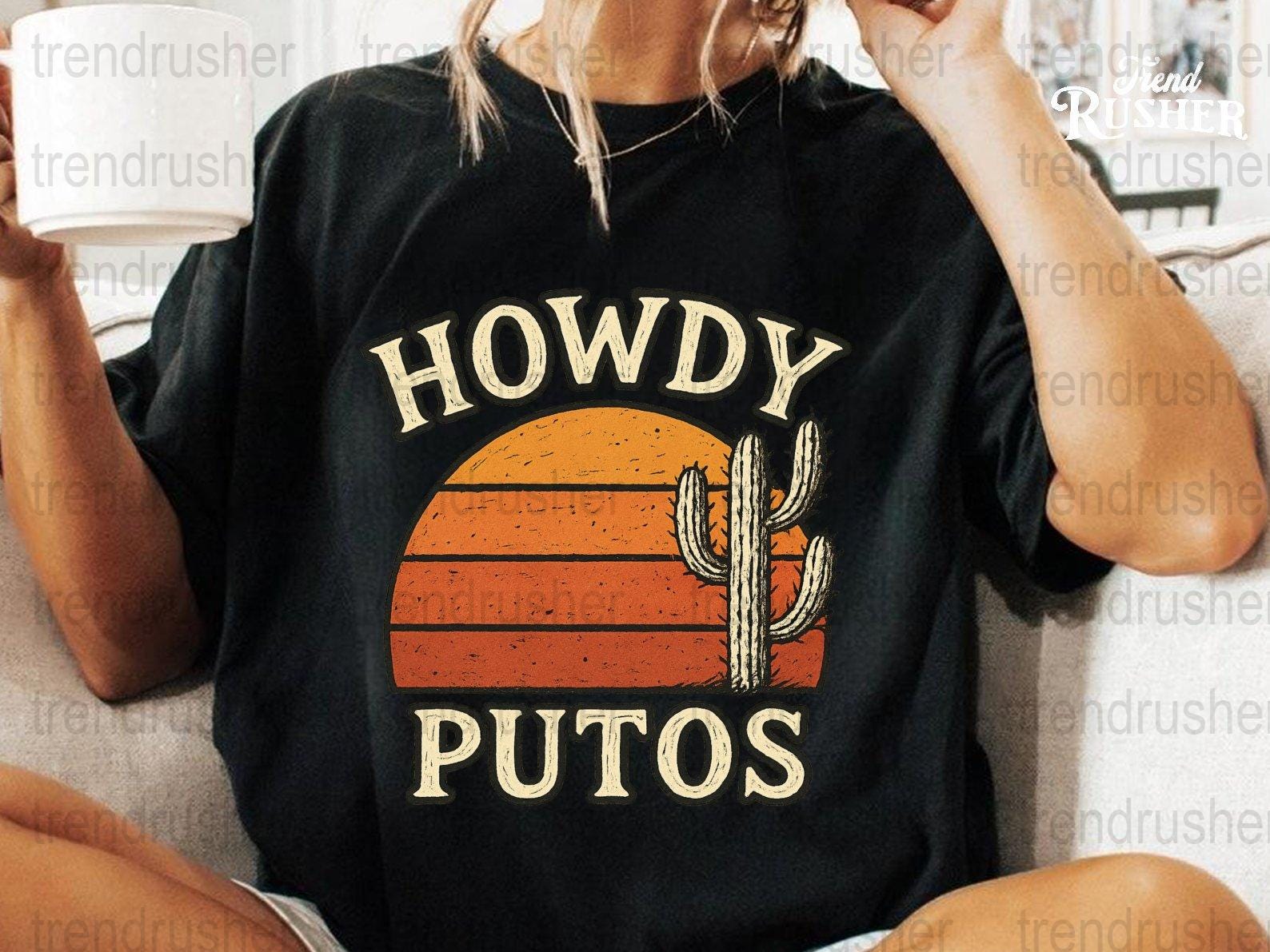 Howdy Putos Png | Wild West Humor Png | Cactus and Attitude Quote ...