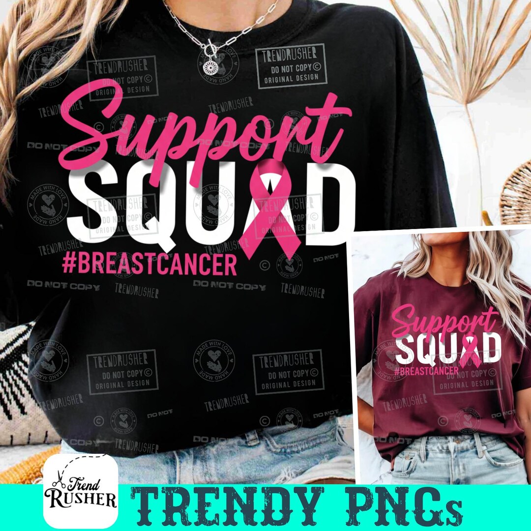 Support Squad Breast Cancer Awareness PNG Pink Ribbon Png October ...