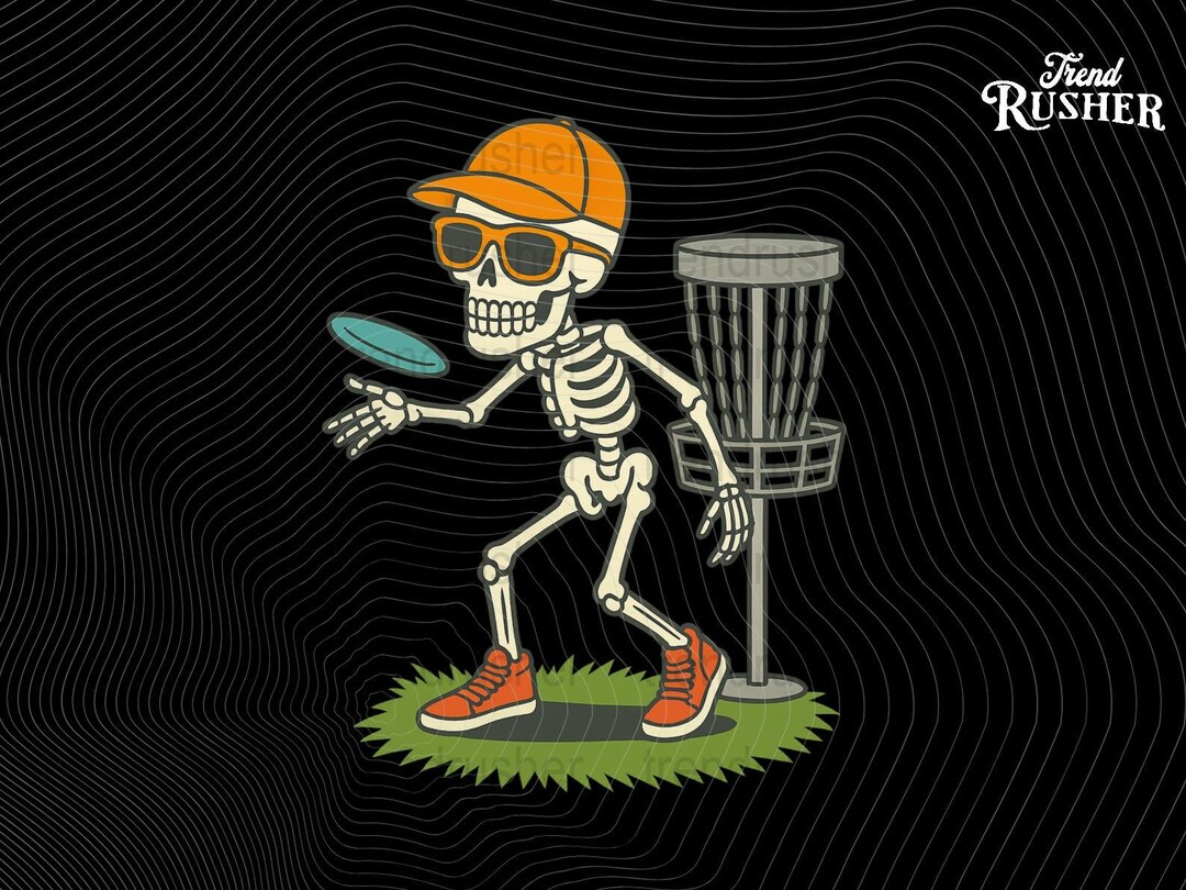 Skeleton Disc Golf PNG | Cool Skeleton Throwing Disk (digital Download ...