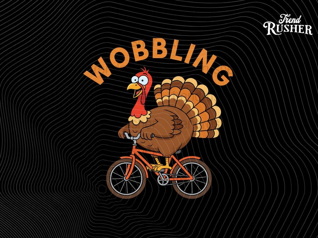 Turkey Riding Bike PNG: Funny Thanksgiving Cycling Biker (digital ...