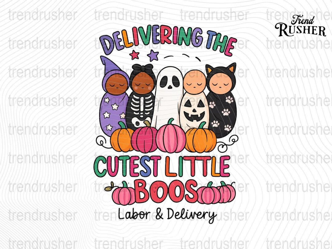 Delivering the Cutest Little Boos PNG: Halloween Neonatal Nurse Art ...
