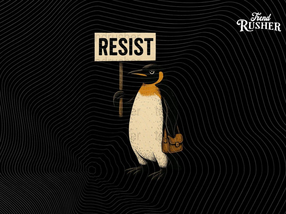 Resist Penguin Activism Png March for Justice Theme Png, Penguin With ...