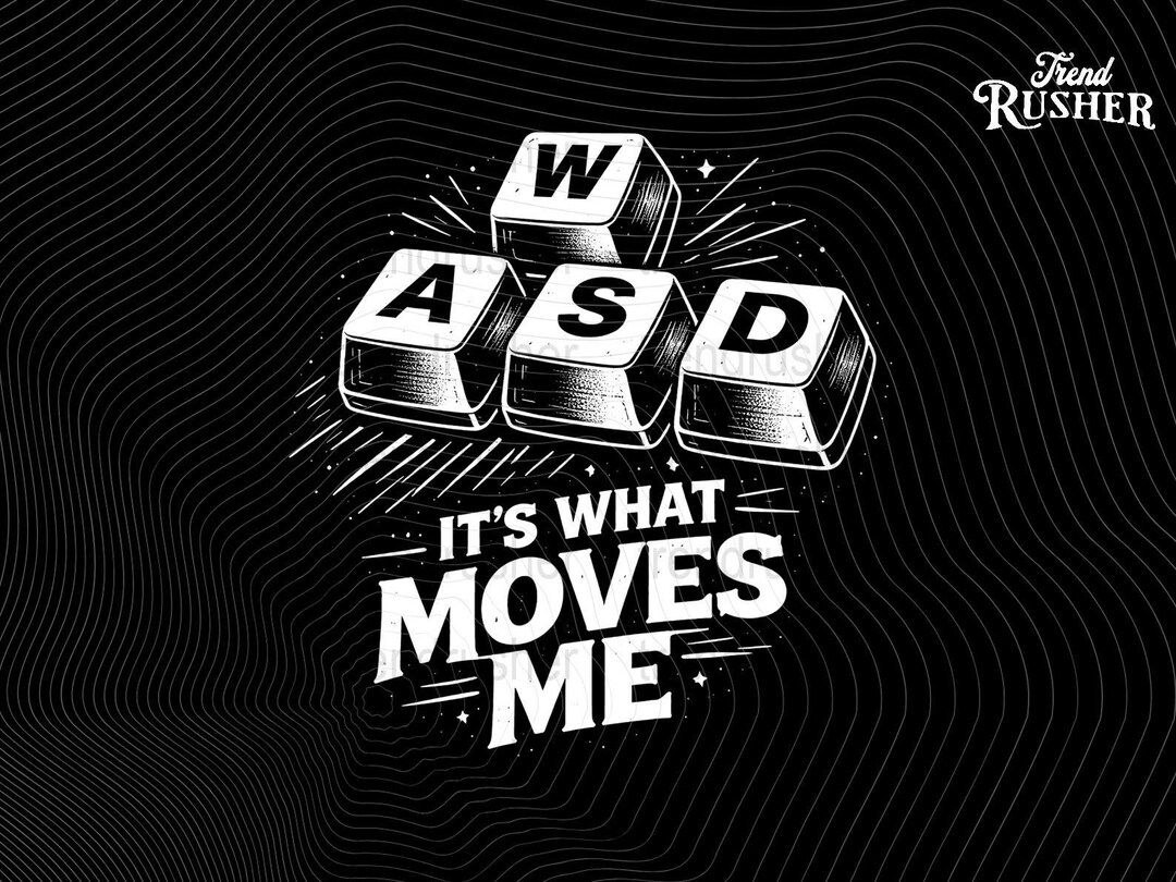 WASD Gaming Keys PNG: Funny PC Gamer Quote Design, Retro Keyboard ...