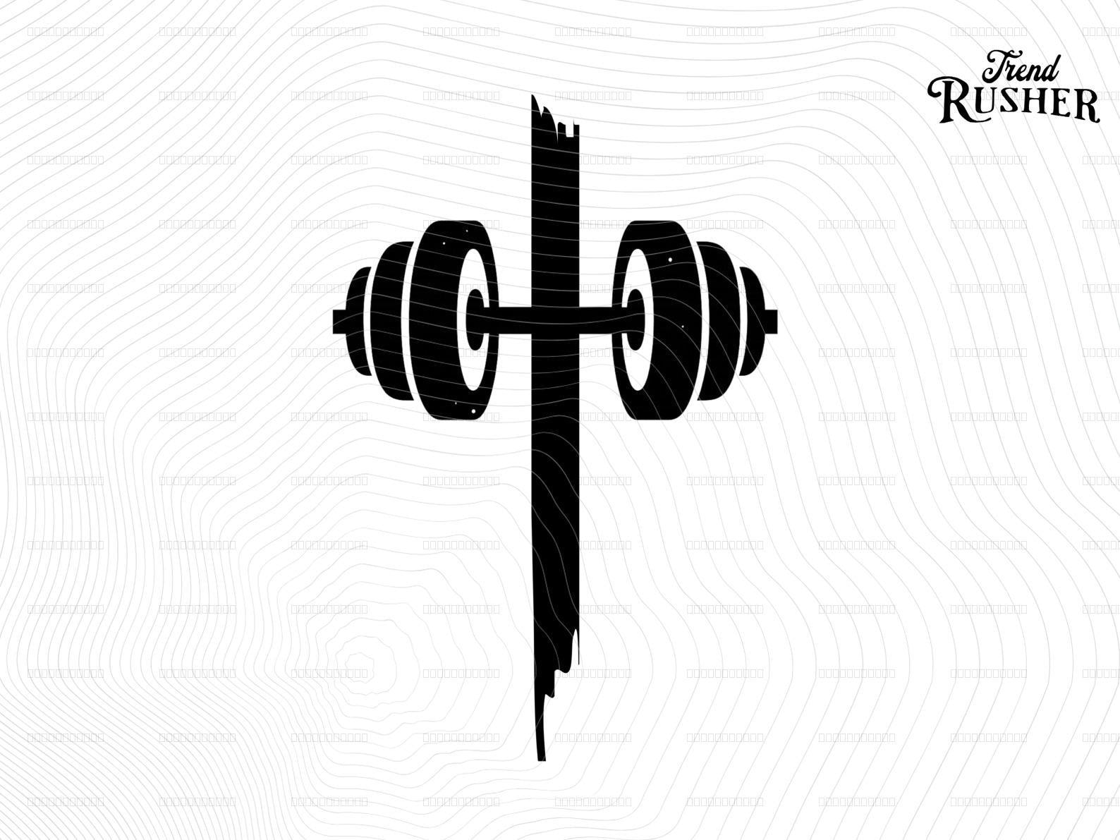Dumbbell Cross Png Funny Christian Workout Gym Png Faith Fitness Humor ...