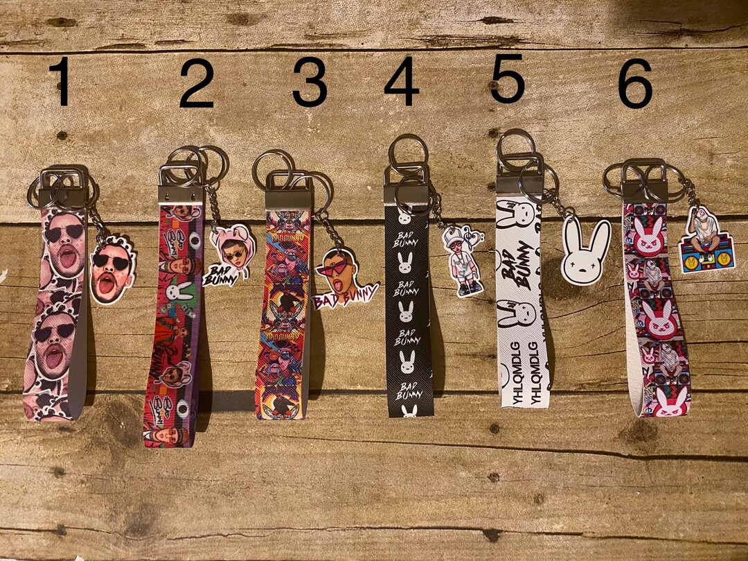 Badbunny Keyfob, Keychain, Wristlet - Etsy