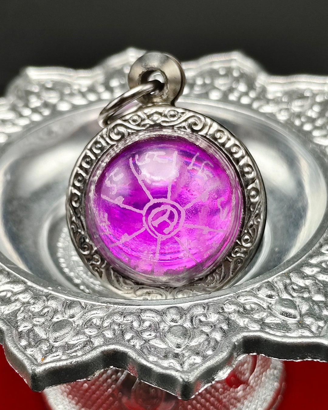 Look Om Purple Crystal Ball Manee Nopparat Look Kaew LP Doo Wat Sakae ...