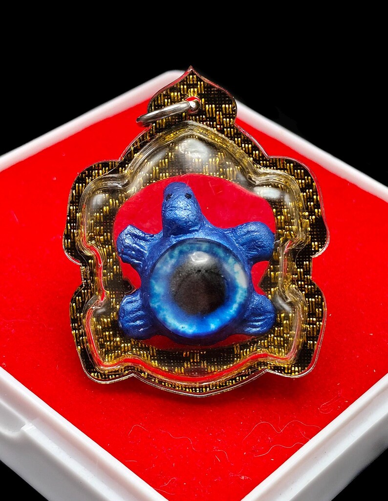 Cassd Blue Turtle Eye Phaya Tao Charm Protect Talisman Pendant Thai ...