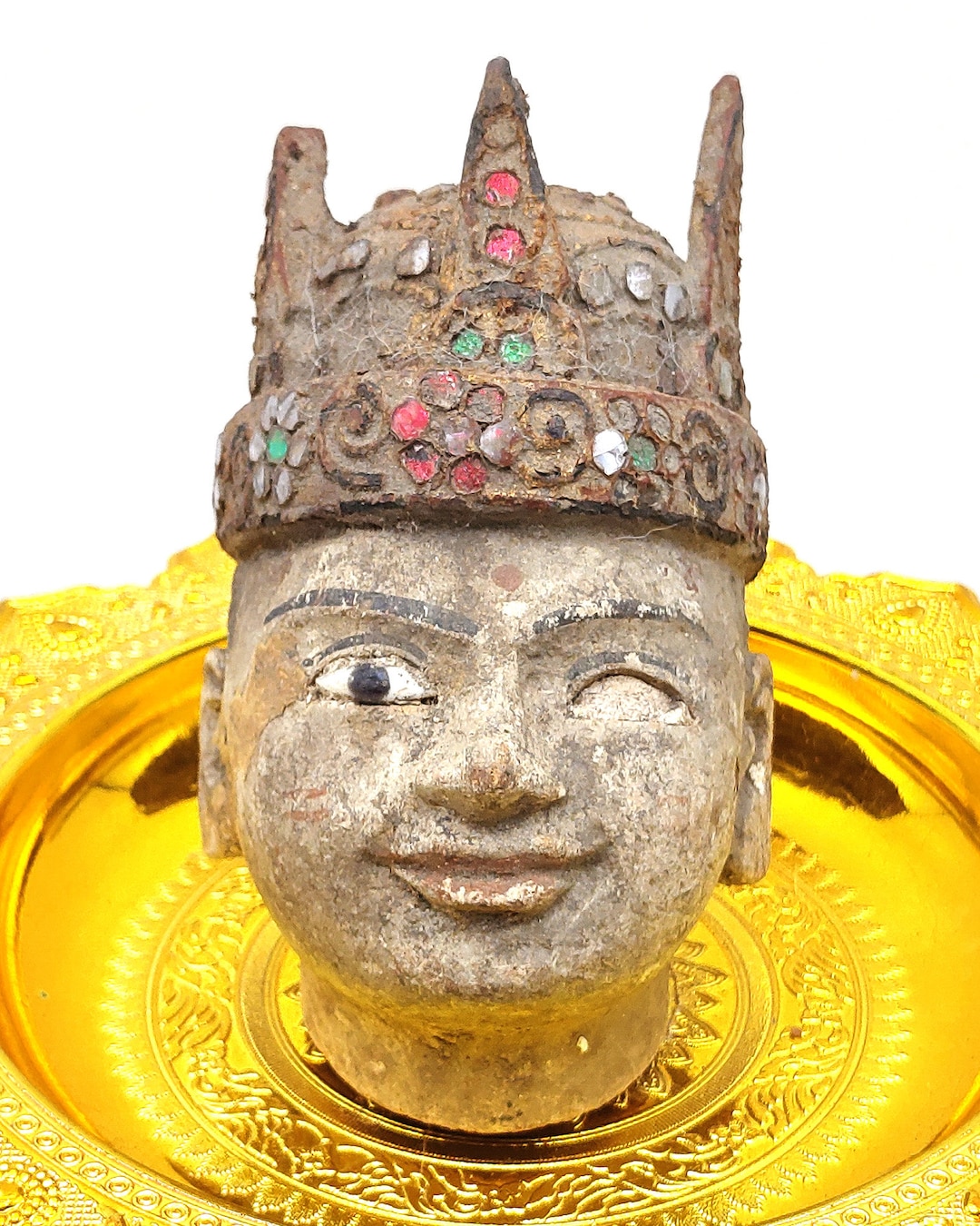 4" Vintage Thai Burmese King Handmade MARIONETTE WOOD PUPPET Buddha ...