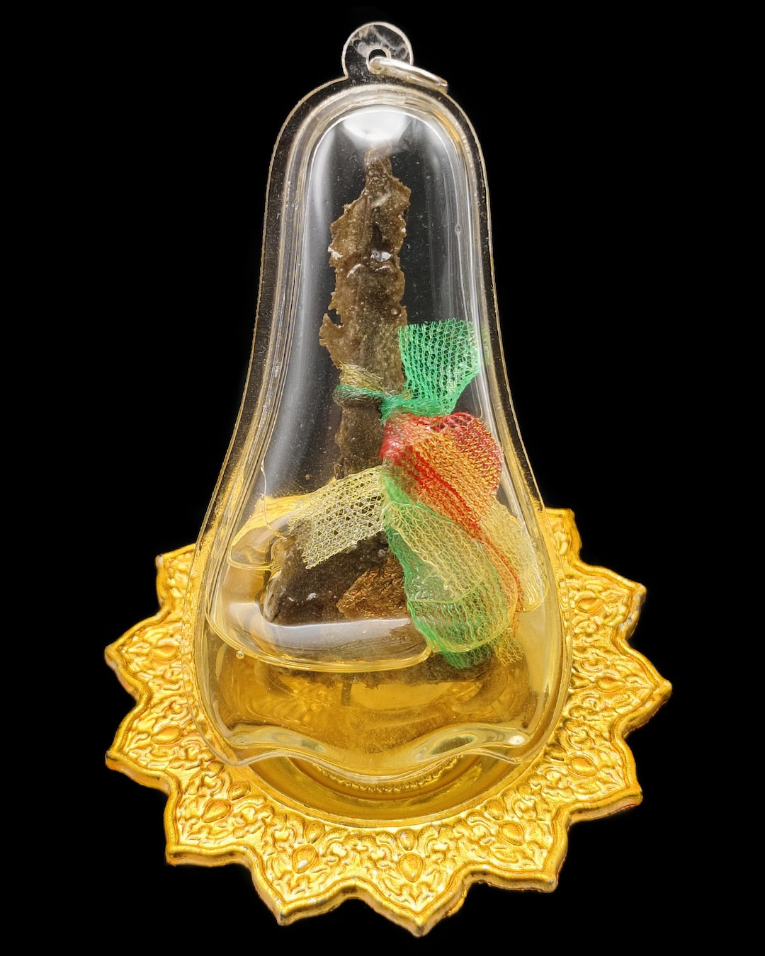 Cased Oil Python Snake Fang Skin LP Goy Talisman Protect Thai Buddha ...