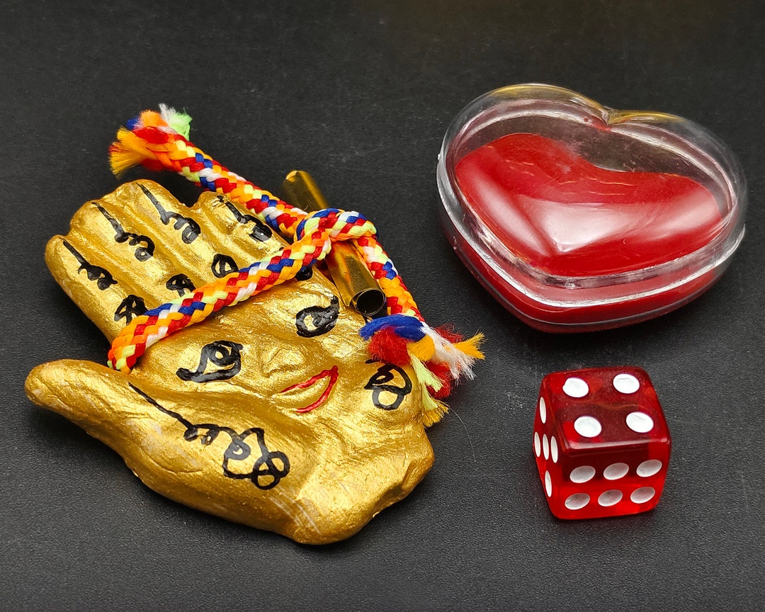 Rare Gambling Hand Dice Wax Magic Charm Wealth Lucky Talisman Thai ...