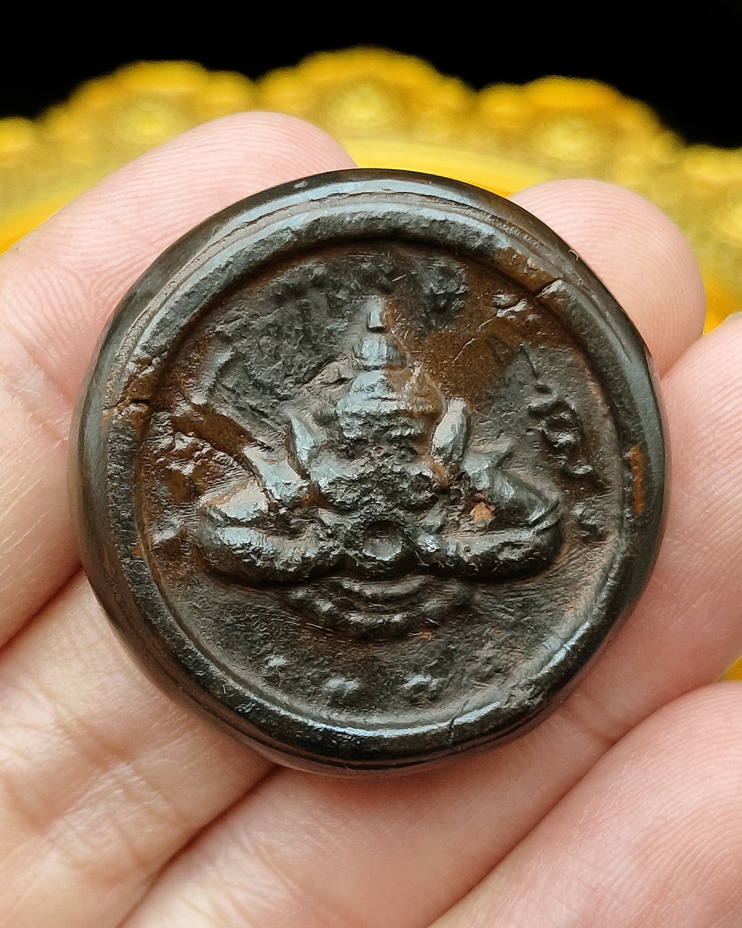 Jatukam Mysterious Sacred Leklai Rahu Om Moon Fetish Wealth Luck Charm ...