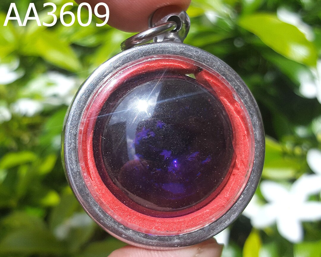 Mystic Energy Purple Button Naga Eye Crystal Gems Stone Charm Talisman ...