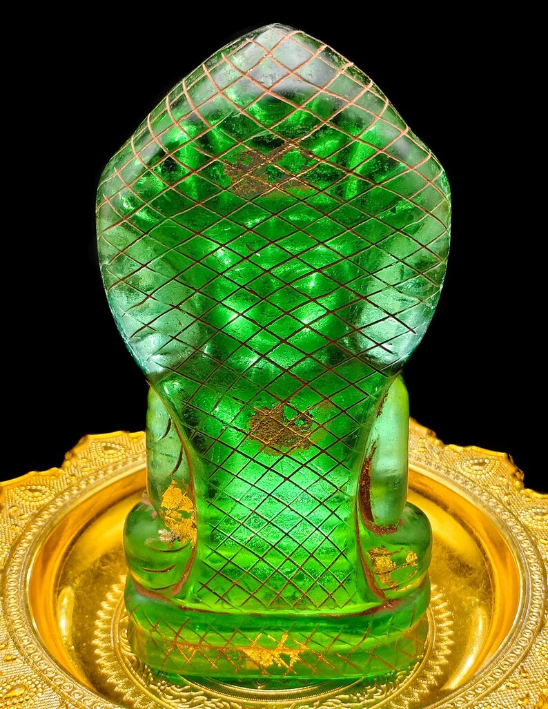 6" Phra Nak Prok Green Naga Eye Gem Leklai Kru Hod Chiang Mai Charm ...