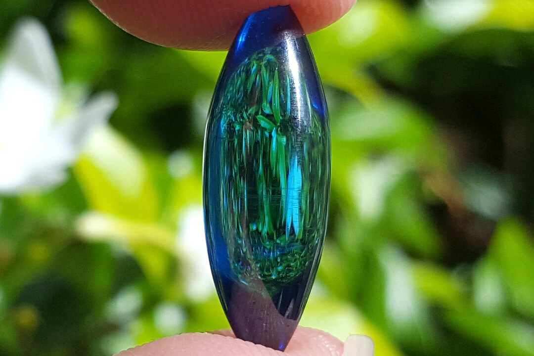 Power Mystic Blue Bicone Naga Eye Gemstone Charm Wealth Lucky Fortune ...