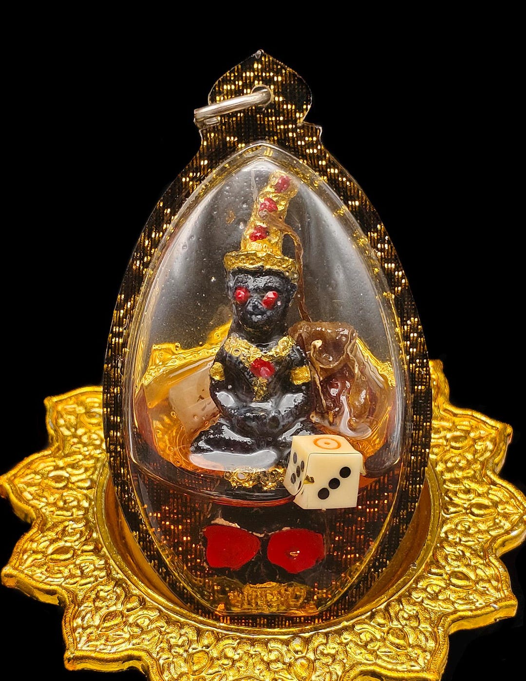 Cased Oil Ngang Ride Skull Powerful Wealth Love Attraction Charm Talisman Pendant Thai Amulet # ...