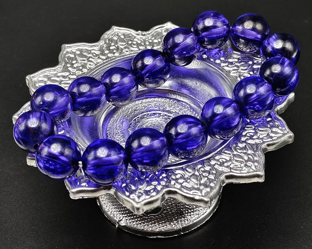 12mm Mystic Purple Naga Eye Crystal Gemstone Mala Beads Powerful Charm ...