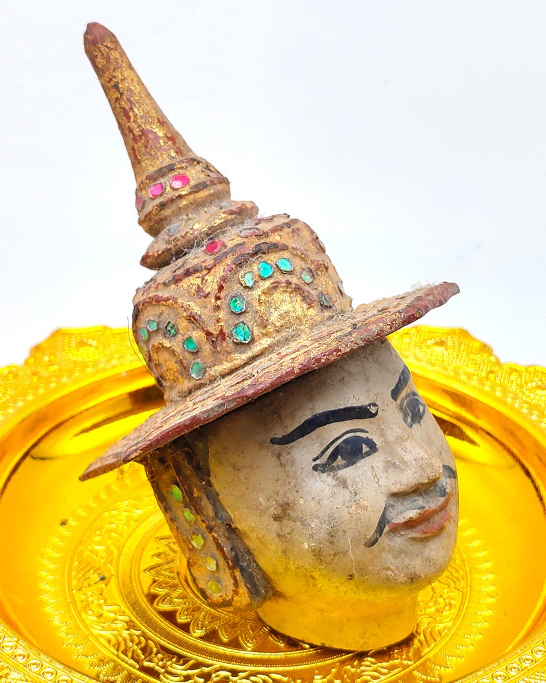 5" Vintage Thai Burmese Soldier Handmade MARIONETTE WOOD PUPPET Buddha ...